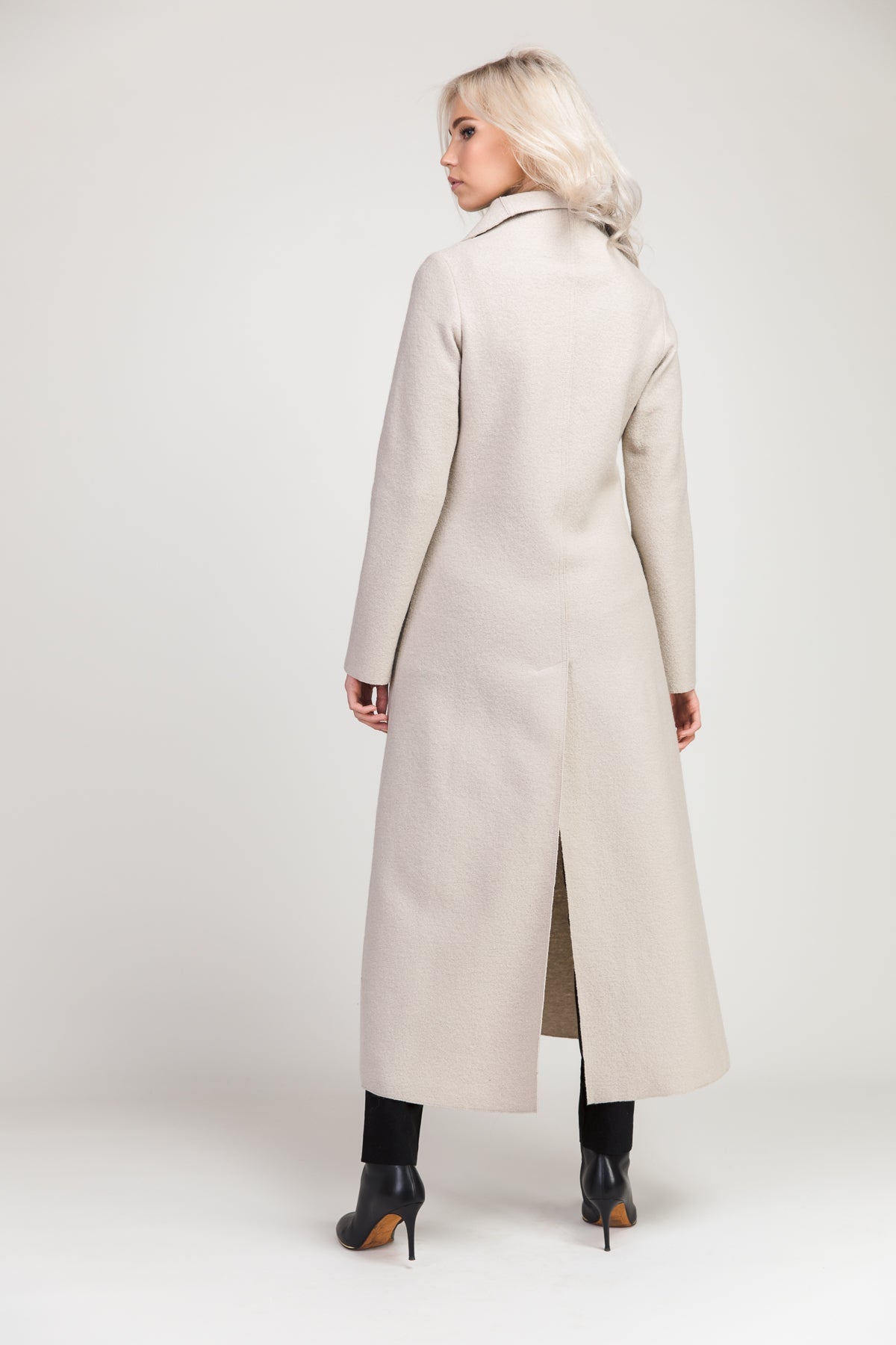 Marja Rak | Loru Boiled Wool Coat | Pale - pirkko.